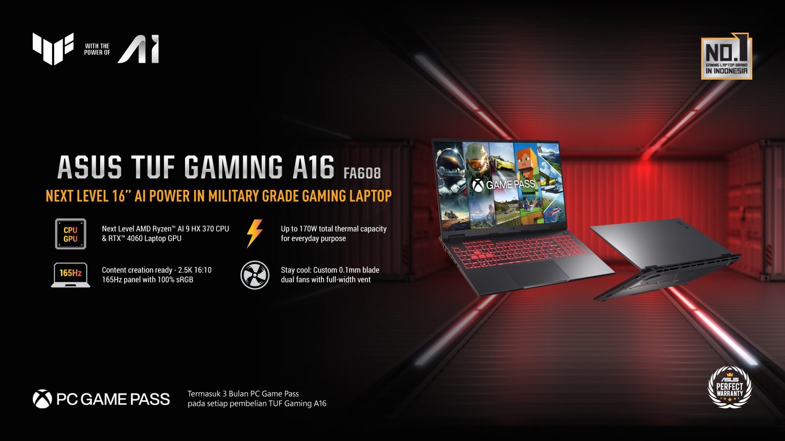 ASUS TUF Gaming A16 FA608: Laptop Gaming Tangguh dengan PC Game Pass ...