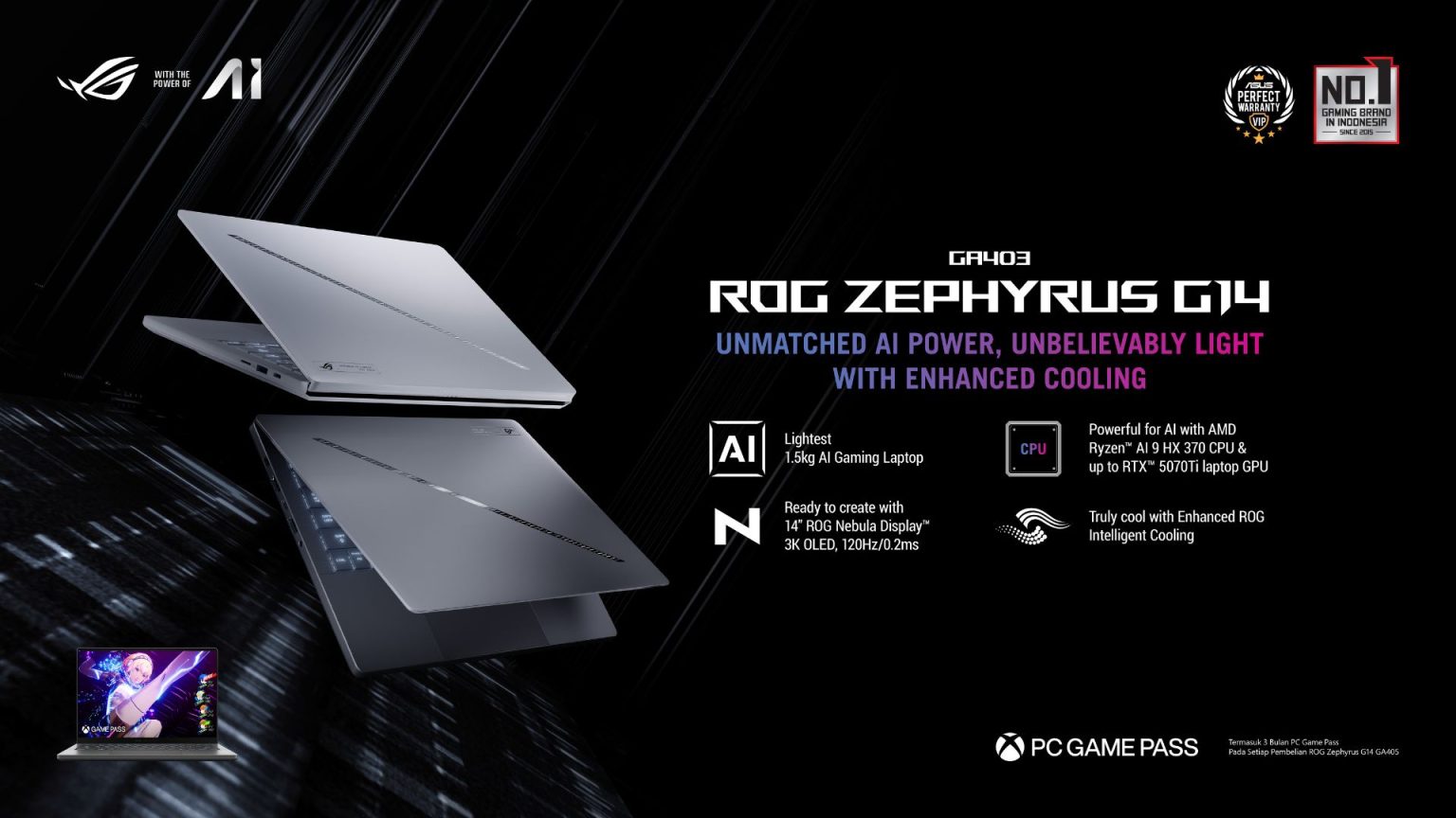 ROG Zephyrus G14 (2025): Laptop Ringan + Bonus PC Game Pass — Cocok ...